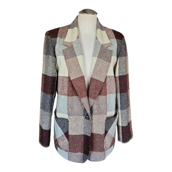 Tan Jay | Jackets & Coats | Vtg Tanjay Wool Blend Oversized Plaid ...